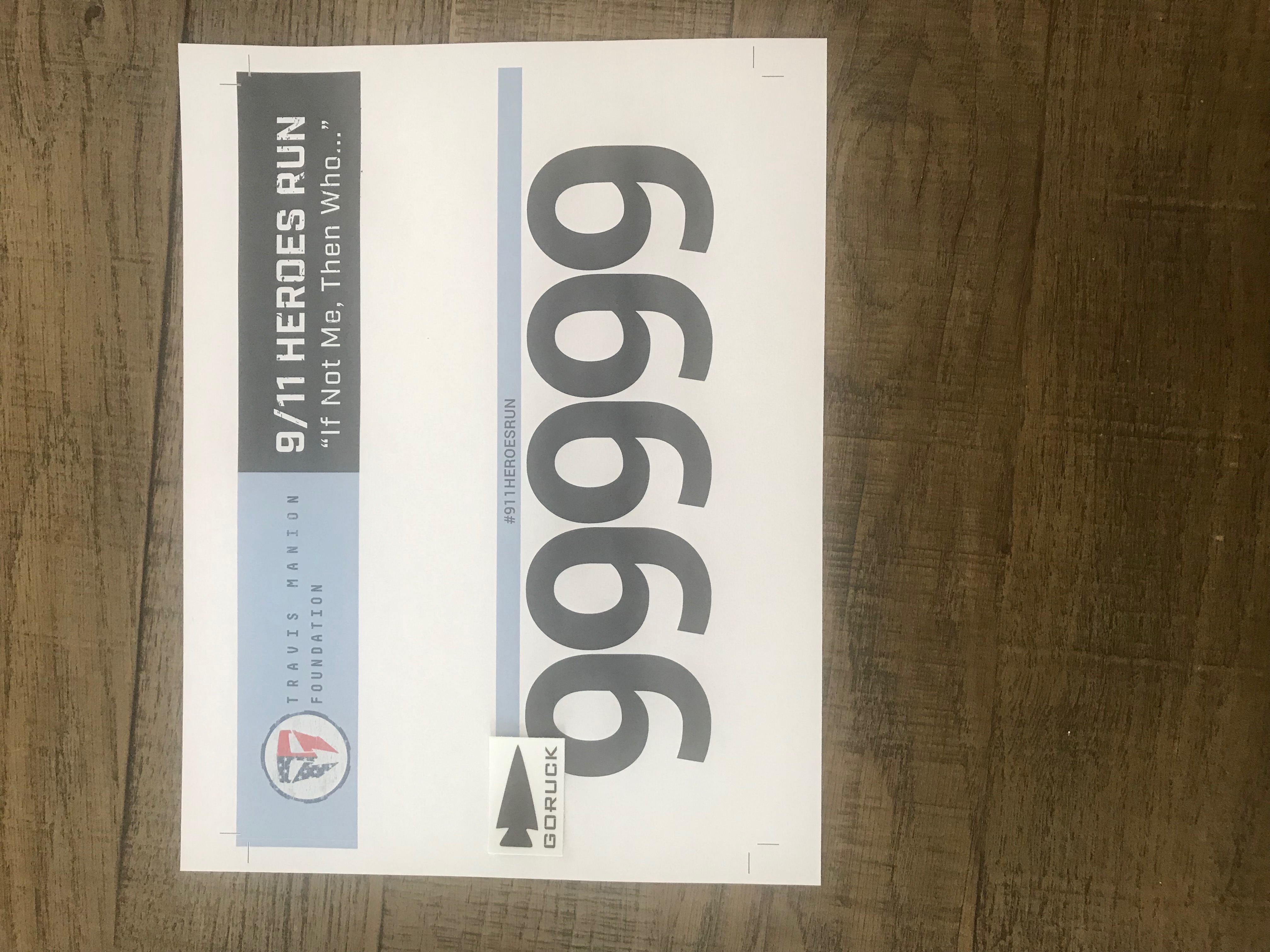 Pull that many bibs plus 10 extras and apply a GORUCK sticker to each ...